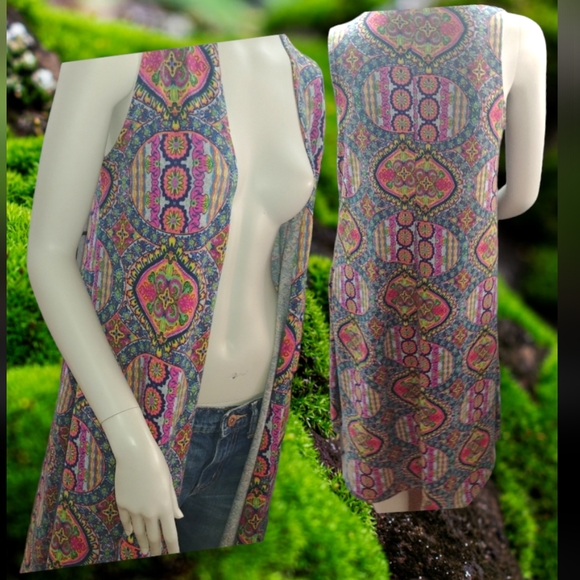 LuLaRoe | Jackets & Coats | Lularoe Neon Bright Colorful Groovy Boho 6s ...